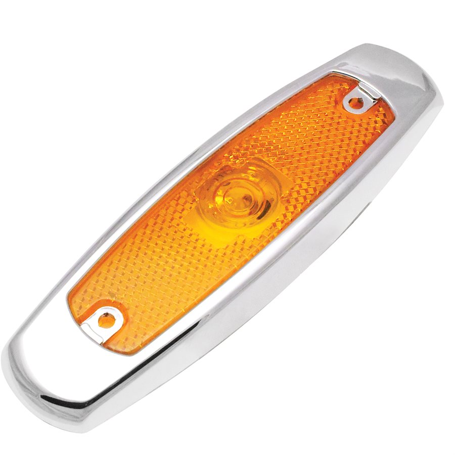 PETERBILT MARKER LIGHT, 2 DIODE, AMBER, W / REFLECTOR & CHROME PLASTIC ...