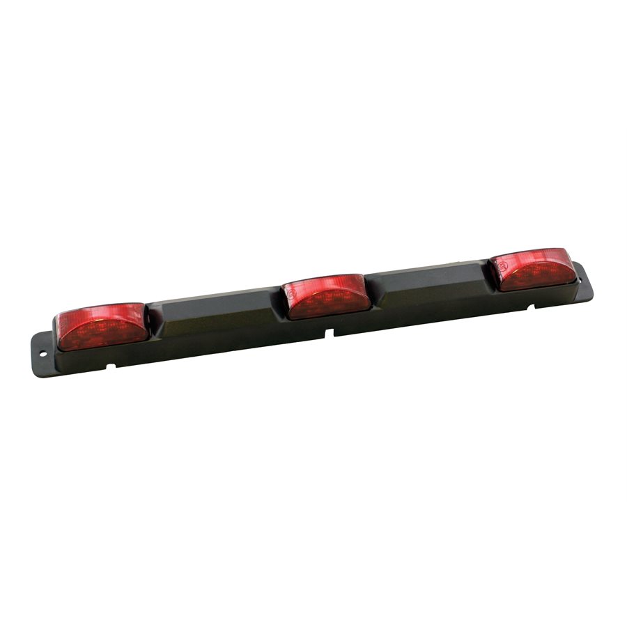 18" ID BAR, RED, (3) 8 LEDs,ON BLACK BASE