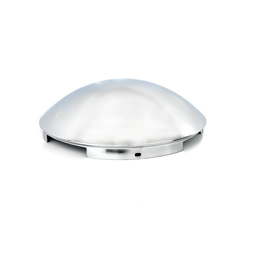 HUB CAP, FRONT, BABY MOON, 22.5" & 24.5", 4 TAB, CHROME STEEL