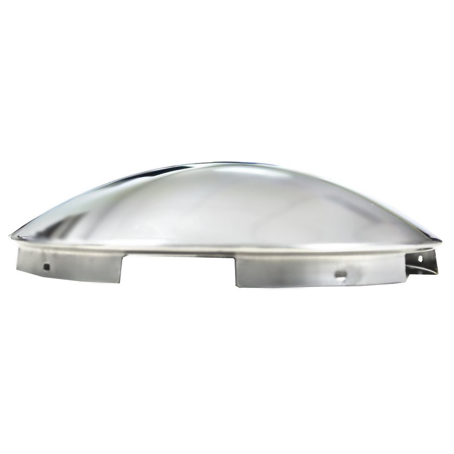 HUB CAP, FRONT, BABY MOON, 22.5" & 24.5", 5 TAB, STAINLESS STEEL