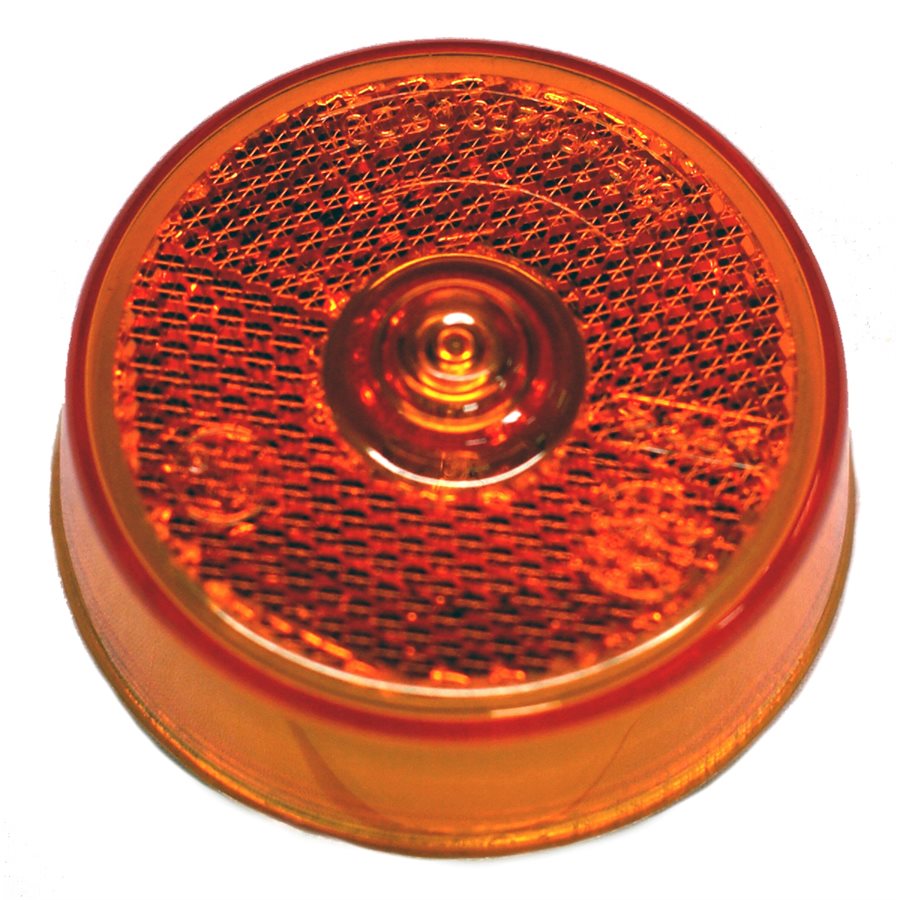 2.5" ROUND MARKER LIGHT, INCANDESCENT, AMBER, WITH REFLEX, W / O BOSS