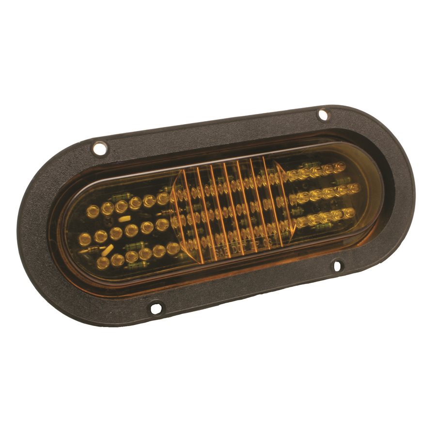 6" OVAL FRONT PARK / TURN, 52 DIODE, AMBER,FLANGE MNT