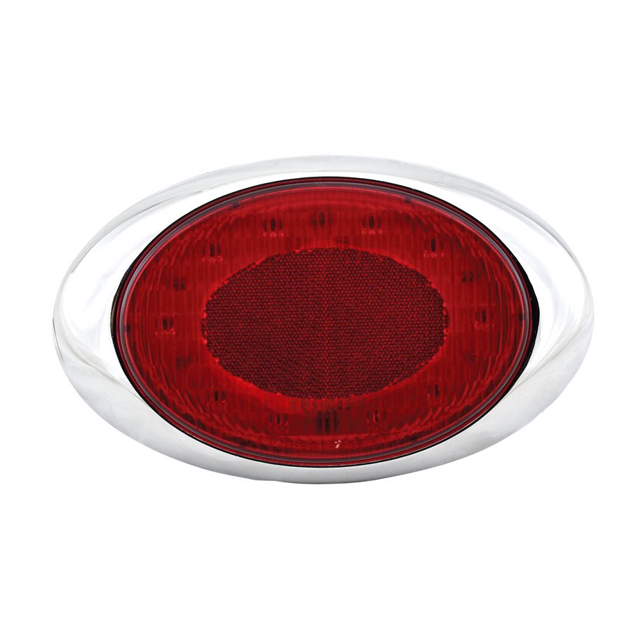 8" STOP / TAIL / INDICATOR OVAL LIGHT, W / REFLECTOR, BEZEL & FOAM GASKET