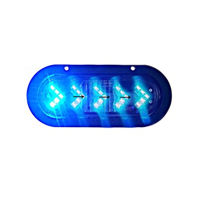 LIGHT, 6" OVAL, 25 DIODE, BLUE, CLEAR LENS, ARROW STYLE