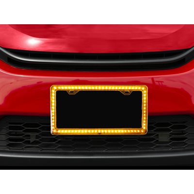 LED / CHROME LICENSE PLATE FRAME - AMBER