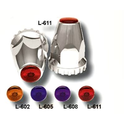 LUG NUT COVER, 33MM AMBER REFLECTIVE, CHROME ,UNIVERSAL